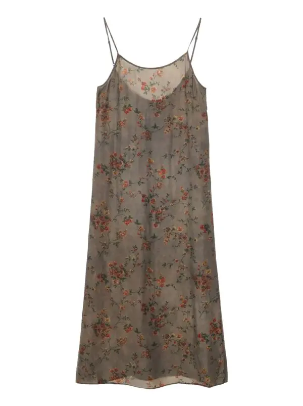 UMA WANG Printed Sling Dress - Greyred