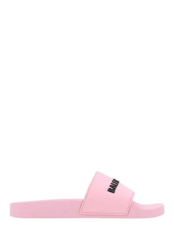 Balenciaga Logo Slide Sandals - Pink