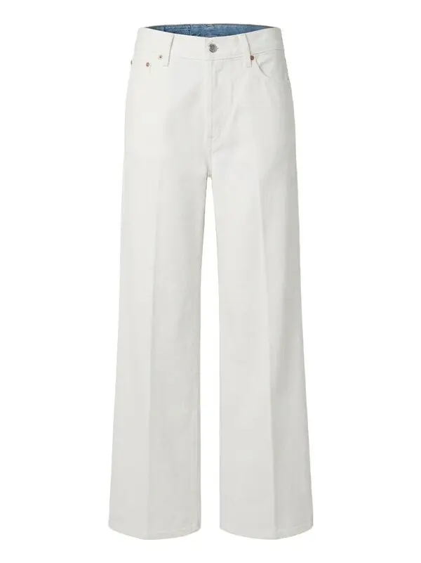 Gucci Cropped Flared Denim Pants - White