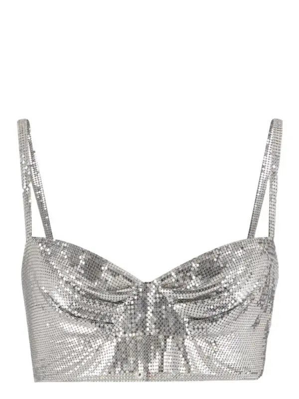 Rabanne Metallic Sling Top - Gray