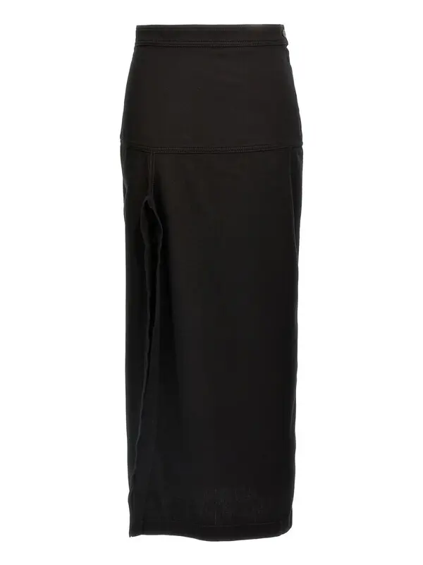 LEMAIRE Asymmetrical Wrapover Skirt - Black