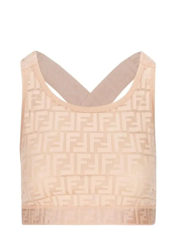 Fendi Monogram Ff Pattern Cropped Top - Pink