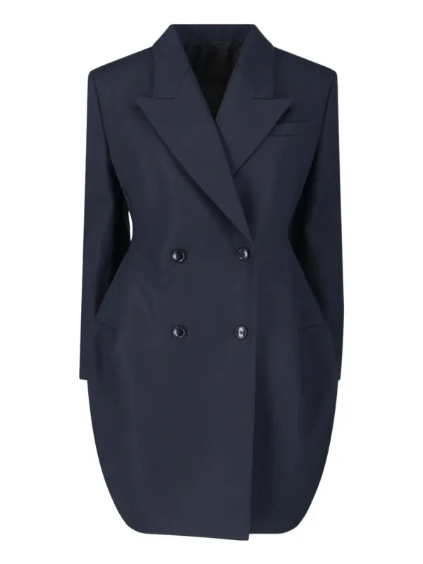 Alaïa Double-breasted Lapel Coat - Black