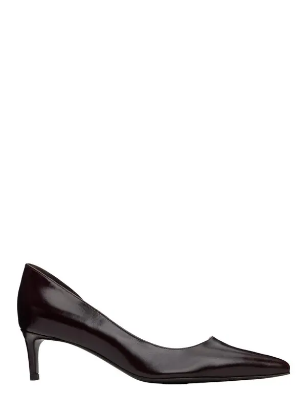 Khaite Pointed Toe Kitten Heel Pumps With Medial Cutout - Wine Red