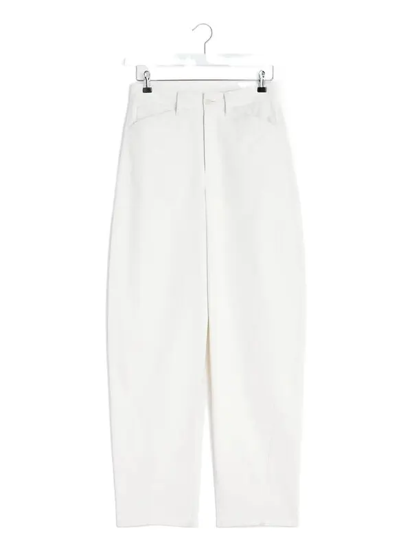 LEMAIRE Contrast Stitching Tapered Jeans - Milky White