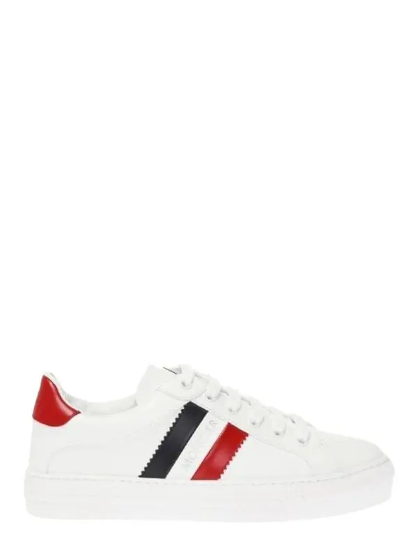 Moncler Side Stripe Lace Up Sneakers - White