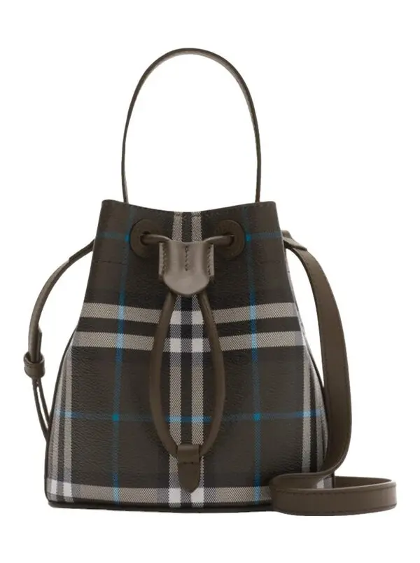 Burberry Checked Drawstring Bucket Bag - Comfortable Brown