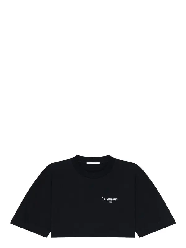 Givenchy Cropped T-shirt With Stamp Print - Black