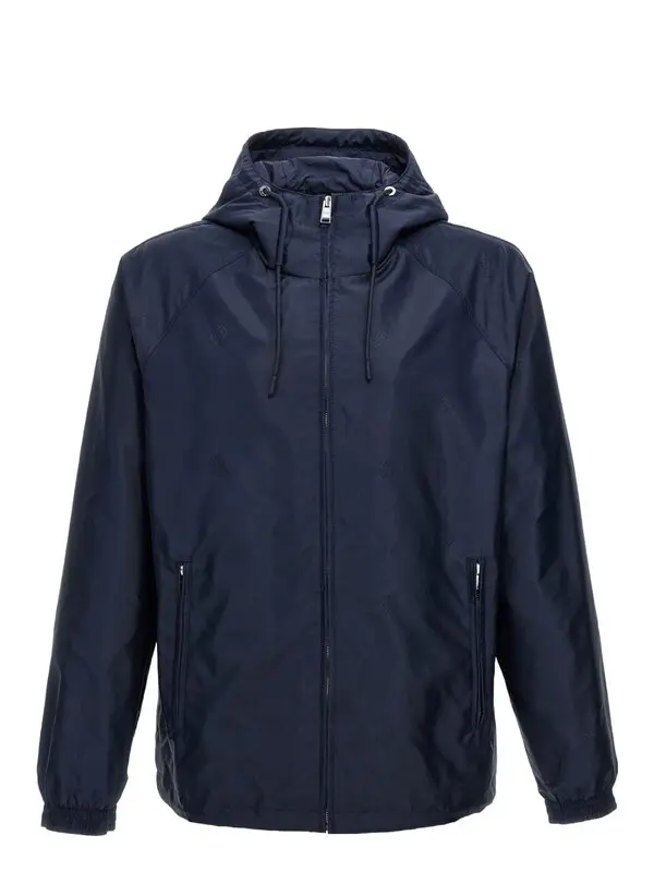 Hugo Boss Hooded Jacket With Drawstring - Black