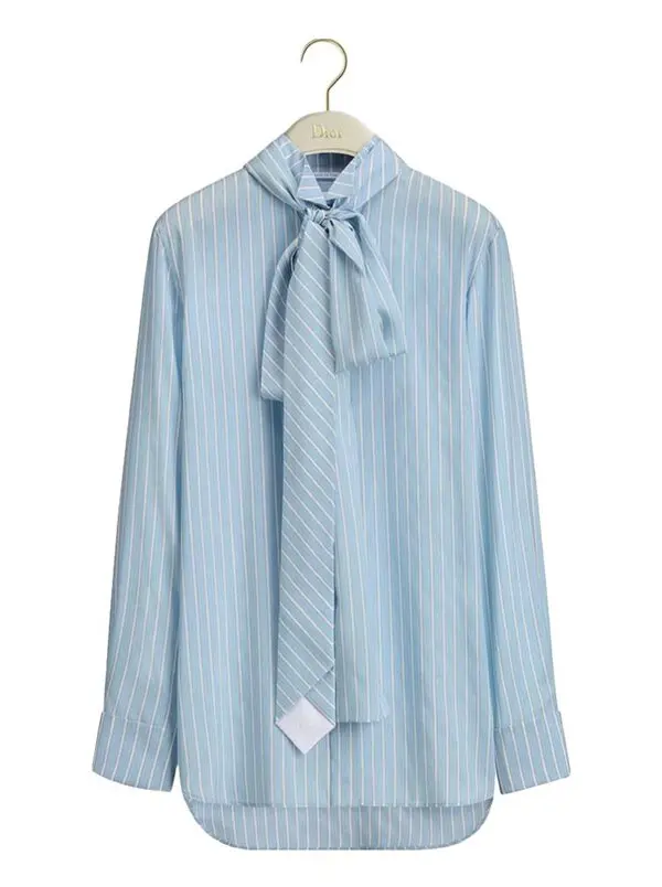 Dior Blouse With Tie-effect Neckline And Embroidered Detailing - No