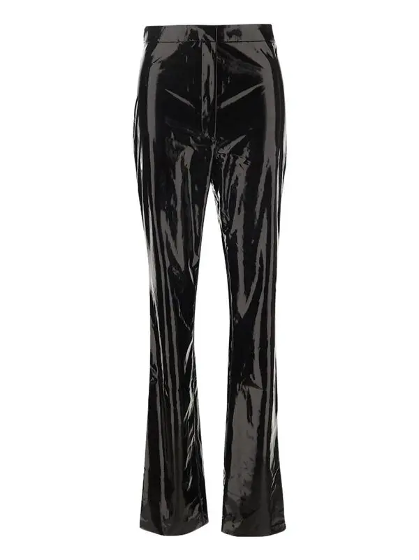 ROTATE BY BIRGER CHRISTENSEN Logo Casual Pants With Zipper Details - Black