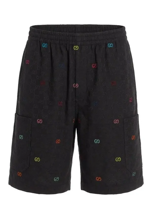 Gucci Gg Fil Coupé Ripstop Shorts - Black