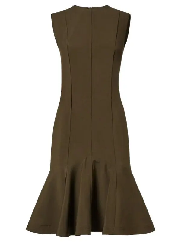 Fendi Sleeveless Crewneck Peplum Dress - Green