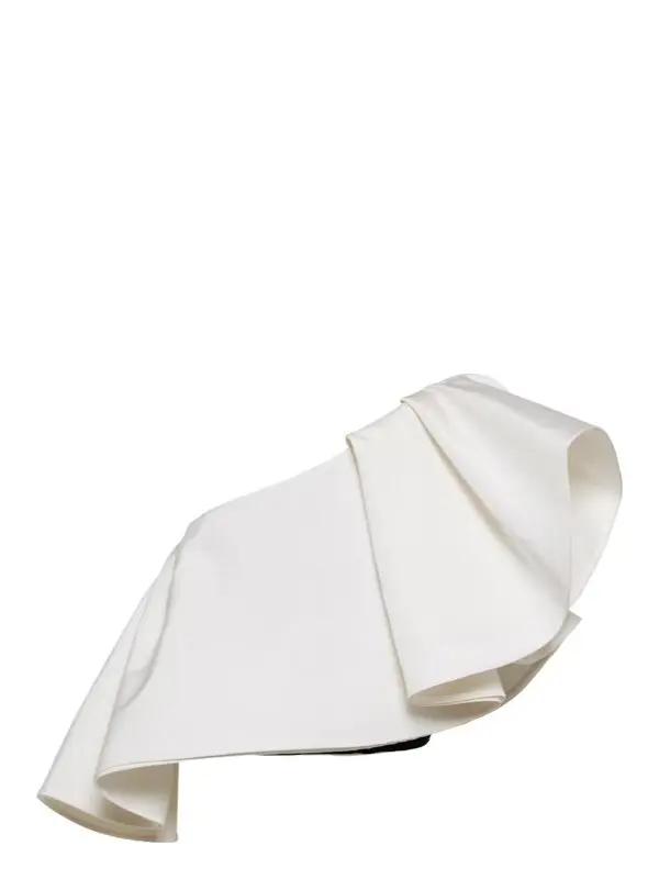 Carolina Herrera One-shoulder Ruffled Silk Top - White