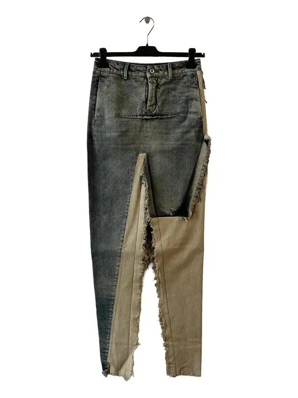 Rick Owens Concordian Runway Sliced Denim Skirt - Blue