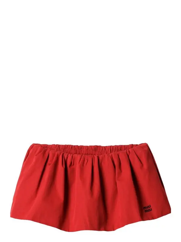 Miu Miu Poplin Miniskirt - Scarlet
