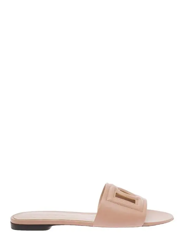 Dolce & Gabbana Dg Logo Cut Out Slides - Nude