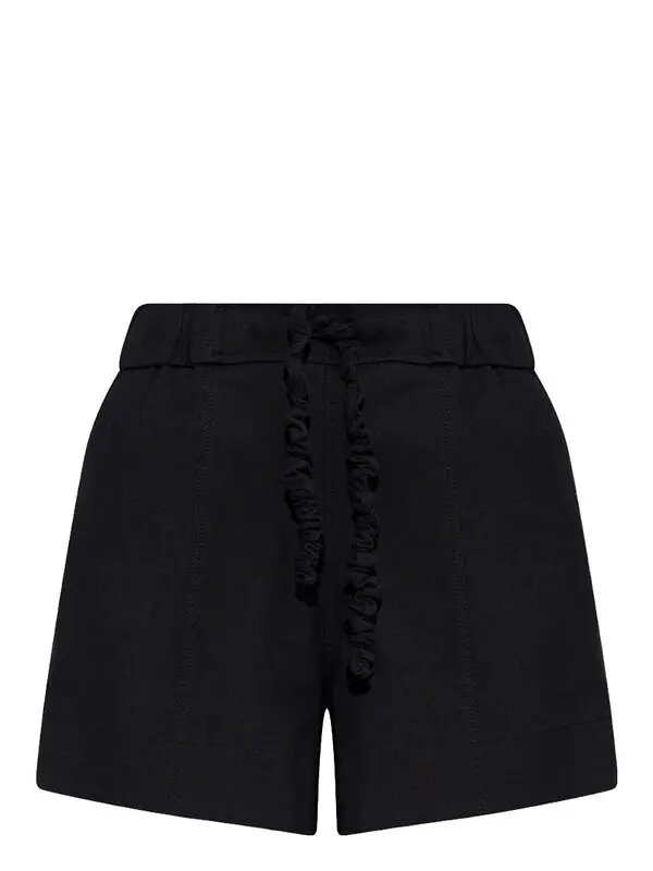 GANNI Elasticated Waist Drawstring Shorts - Black