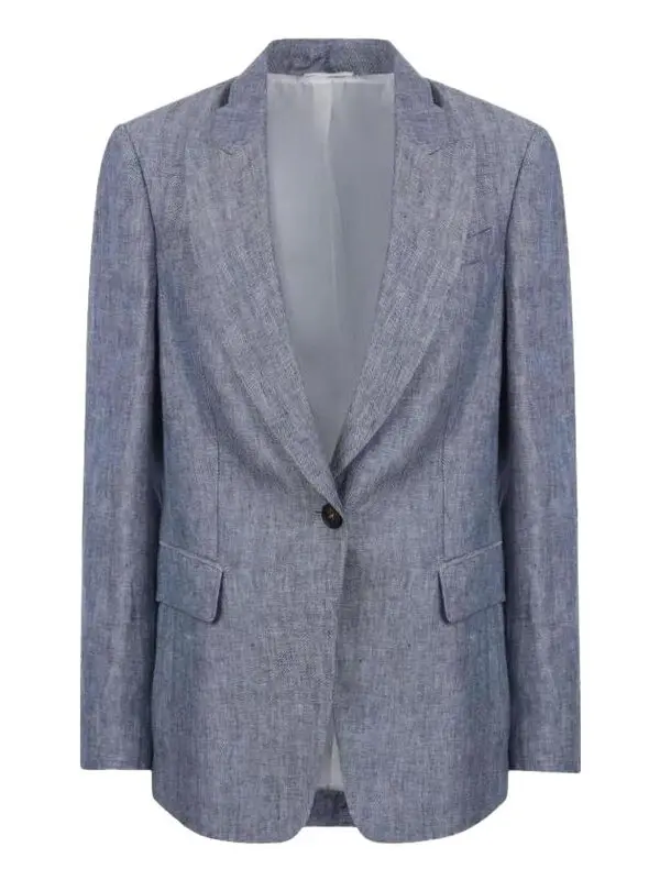 Brunello Cucinelli Single-breasted Tailored Blazer - Gray