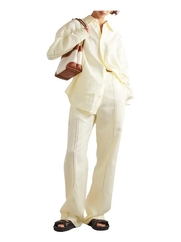 Bottega Veneta Regular Fit Trousers - White