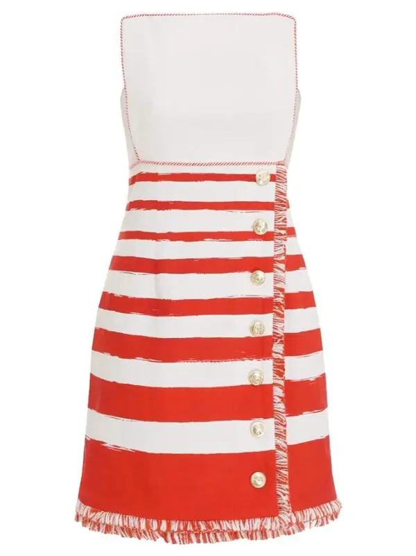 Zimmermann Frayed-detail Square-neck Dress - White