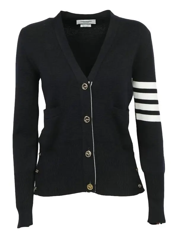Thom Browne 4-bar Stripe Cardigan - Navy Blue