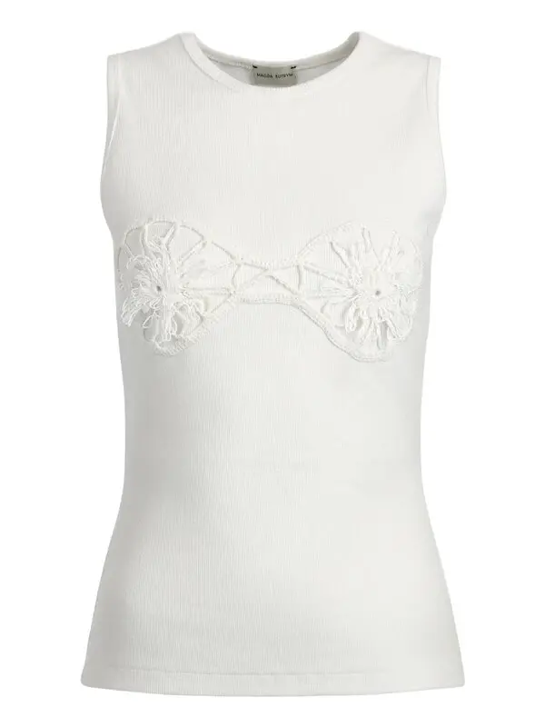 Magda Butrym Crochet Bra Detail Tank Top - White