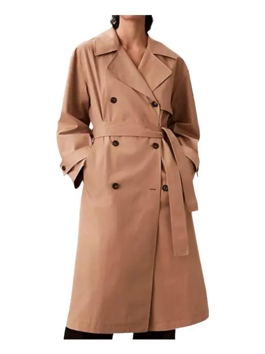 Calvin Klein Belted Double-breasted Coat - Tannin