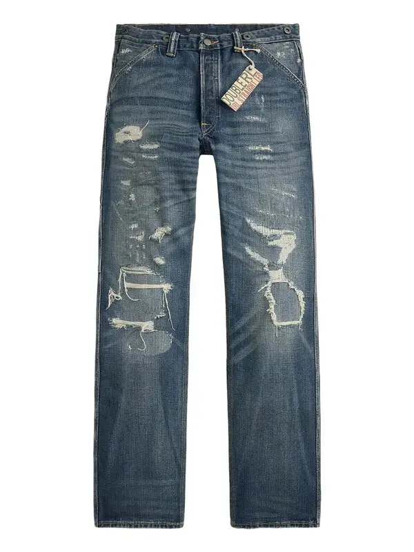 Ralph Lauren Distressed Straight-leg Jeans - Blue