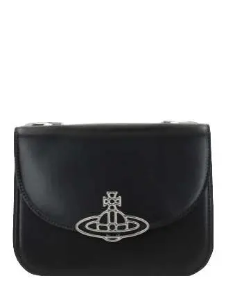 VIVIENNE WESTWOOD Linda Logo Plaque Shoulder Bag - Black
