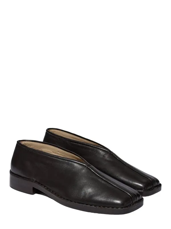 LEMAIRE Square Toe Loafers - Black