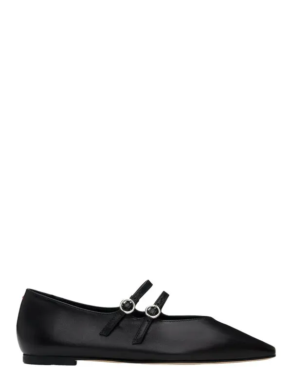 AeydĒ Double-strap Pointed-toe Flats - Black