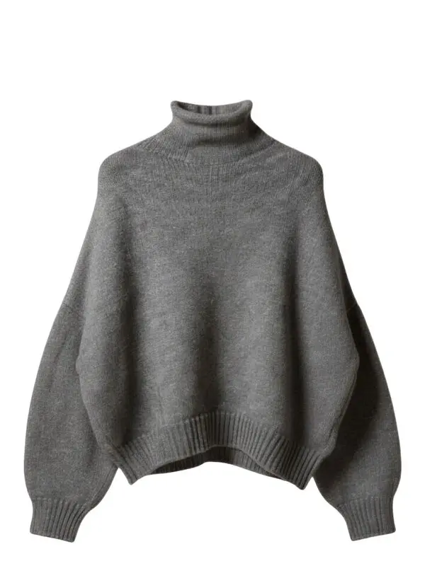 Khaite High Neck Knitted Sweater - Black