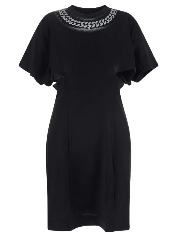 Givenchy Chain Print Crewneck Mini Dress - Black