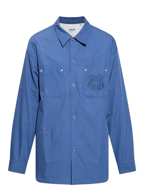 Kenzo Chst Emb Lined Jkt Sht Blu - Blue
