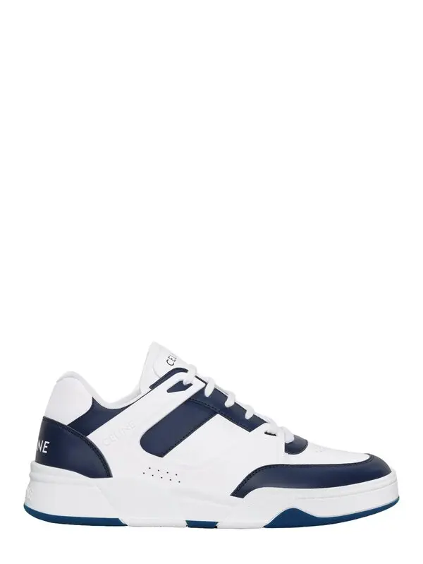 Celine Ct-07 Low Lace-up Sneakers In Calfskin - White