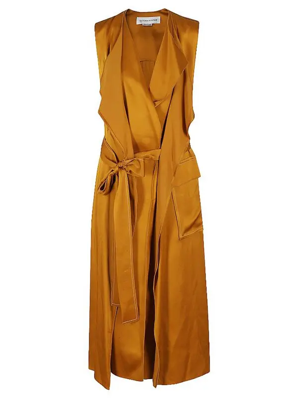 Victoria Beckham Sleeveless Maxi Dress With Open Back Detail - Orange