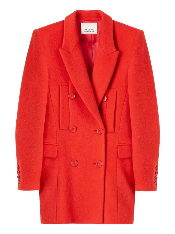 Isabel Marant Étoile Lileya Double Breasted Virgin Wool Coat - Red