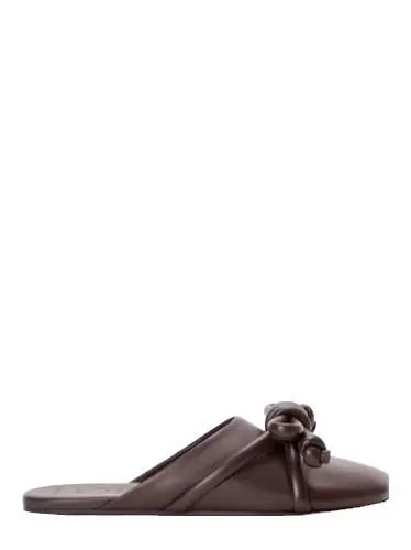 Loewe Flamenco Knot Mules - Dark Chestnut