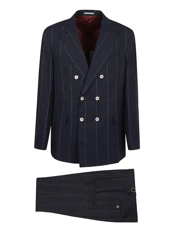Brunello Cucinelli Pinstriped Suit - Navy