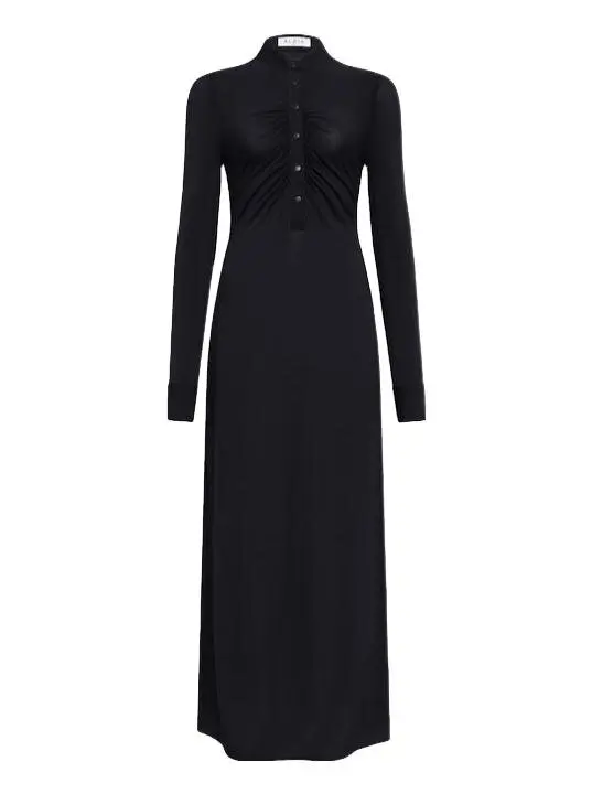 Alaïa Soft Jersey Ruched Dress - Black