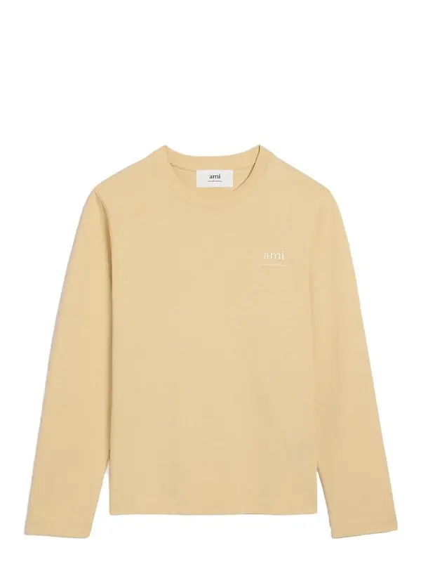 AMI Paris Long Sleeved Crewneck T-shirt - Nude
