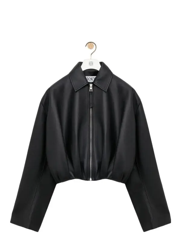 Loewe Draped Leather Jacket - Black