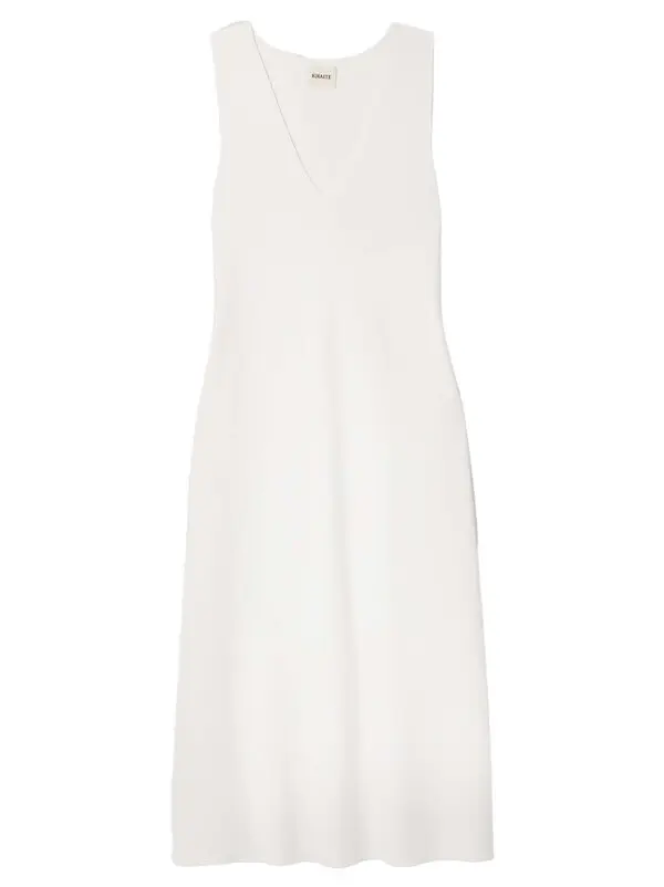 Khaite Keran Stretch-knit Midi Dress - White