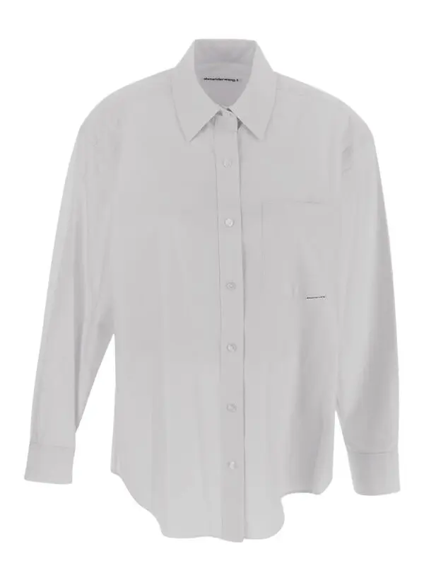 Alexander Wang Logo Tag Button-up Shirt - White