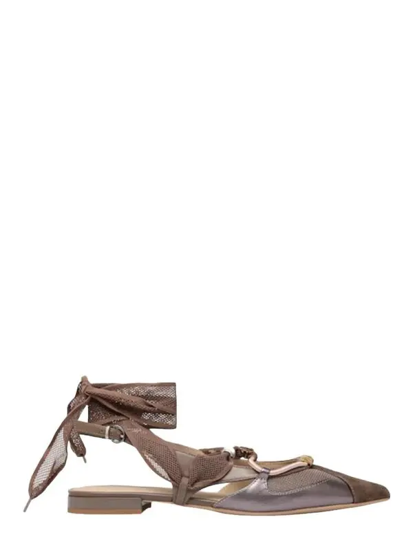 Pinko Bow Pointed Toe Slingback Pumps - Brown