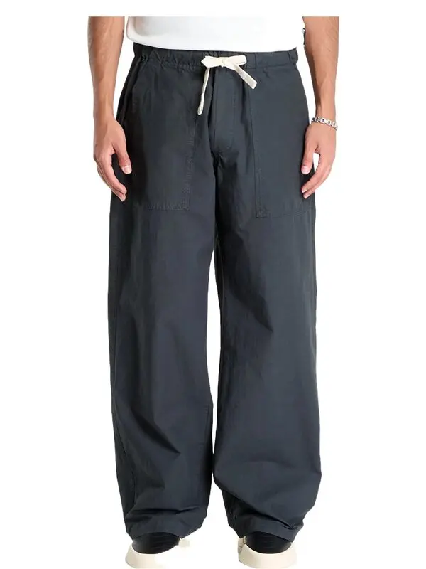 Palm Angels Wide Leg Pants With Drawstring Waist - Vintage Black/ Black