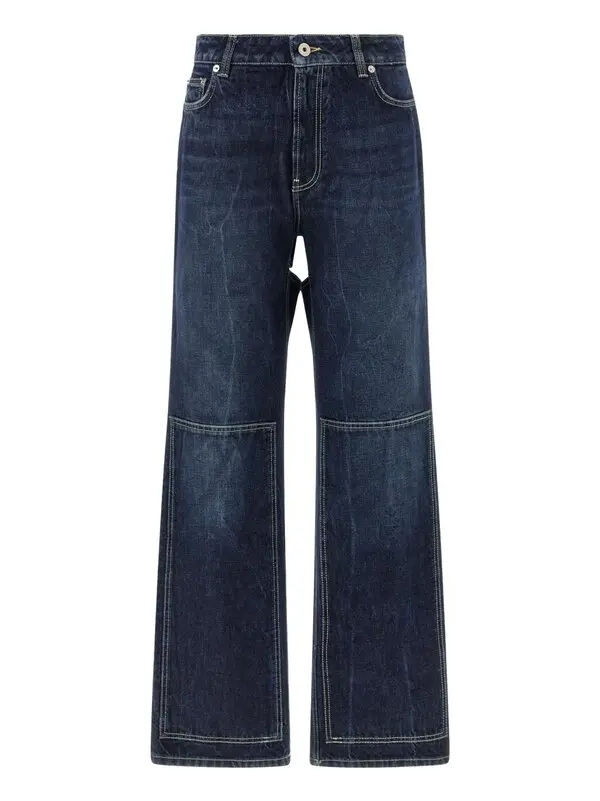 JEAN PAUL GAULTIER Blue Cut-out Wide-leg Jeans - Black