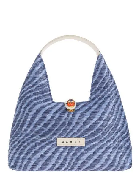 Marni Trapeze Wavy Mini Tote Bag - Blue