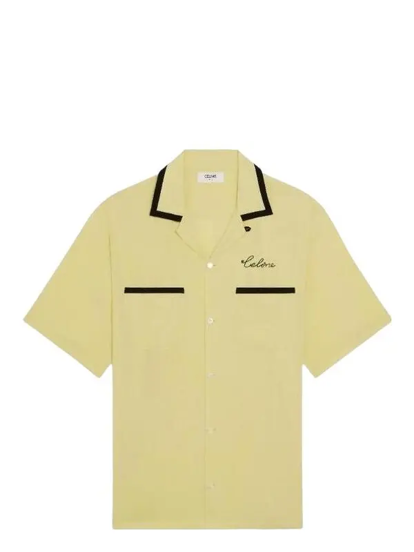 Celine Loose Bowling Shirt In Viscose - Yellow